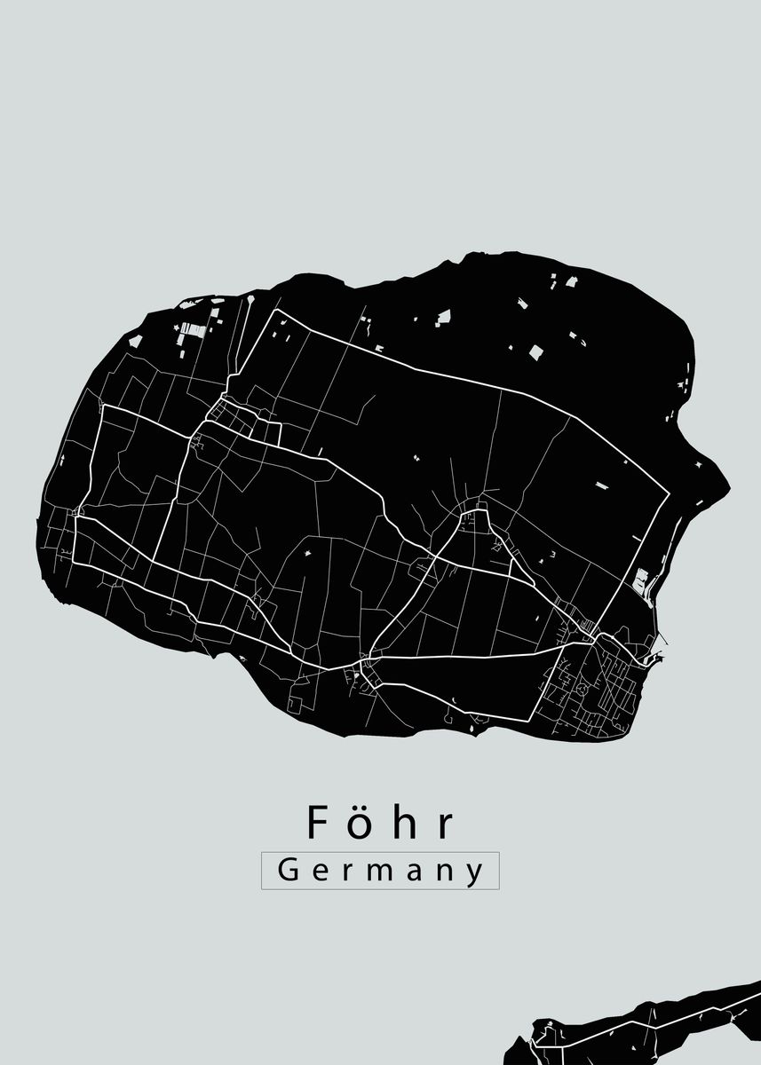 'Foehr Island Map' Poster by Robin Niemczyk | Displate