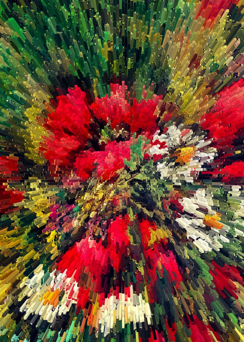 'Abstract Poppy field' Poster, picture, metal print, paint by Edy Art ...