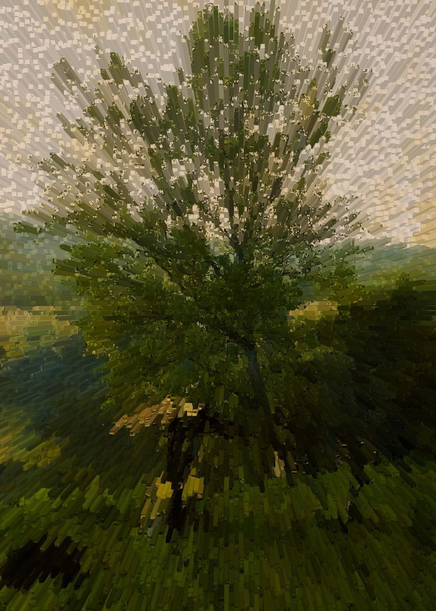 'Abstract green lakeshore' Poster by Edy Art Space | Displate