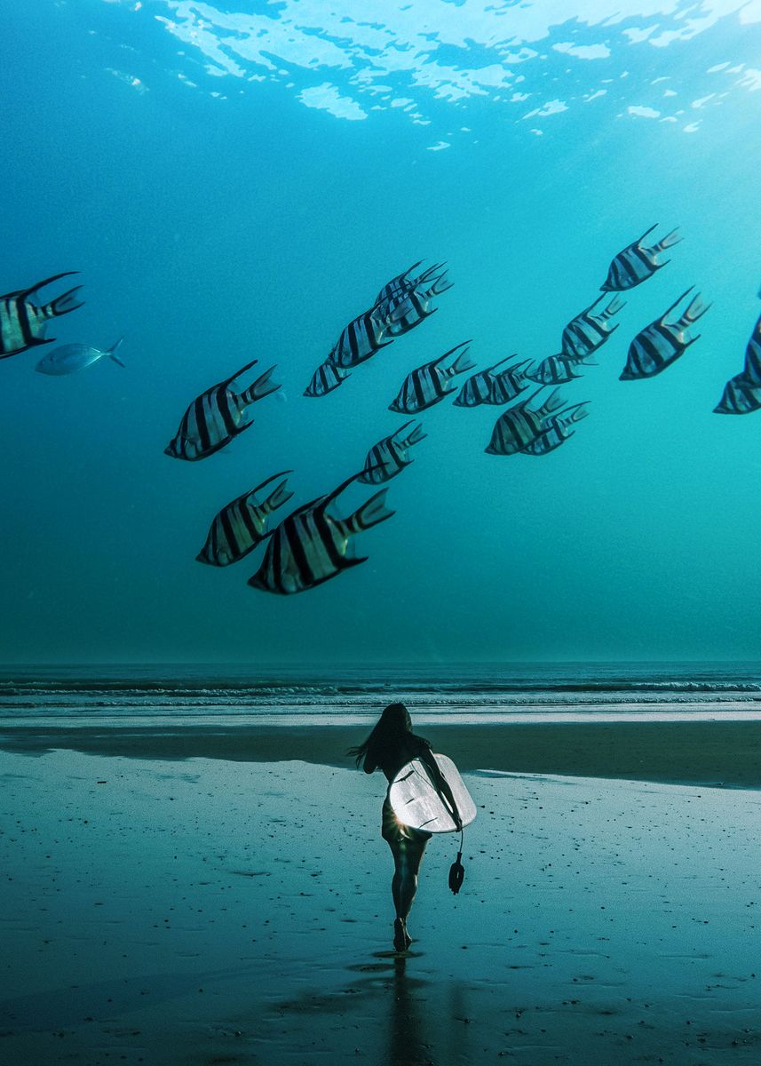 'Fish crossing' Poster, picture, metal print, paint by Marcel Garcia ...