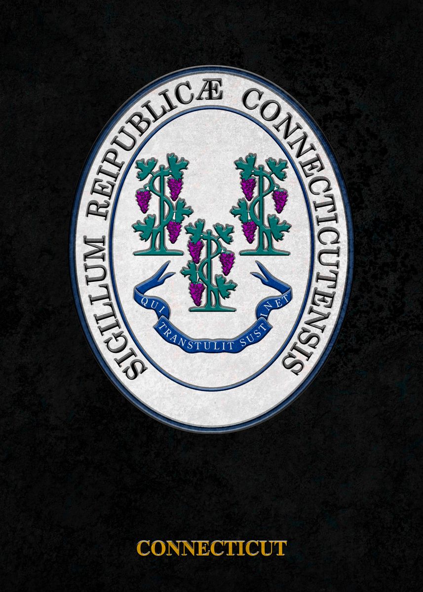 'Seal of Connecticut' Poster, picture, metal print, paint by Ferit Kurt ...