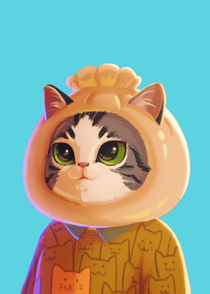 'Cat BaoBao' Poster, picture, metal print, paint by DouDouBao | Displate