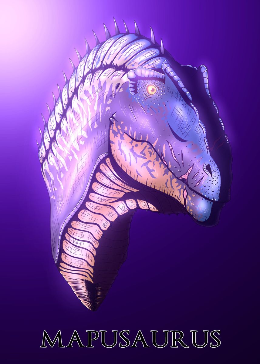 'Mapusaurus' Poster, picture, metal print, paint by Ryo | Displate