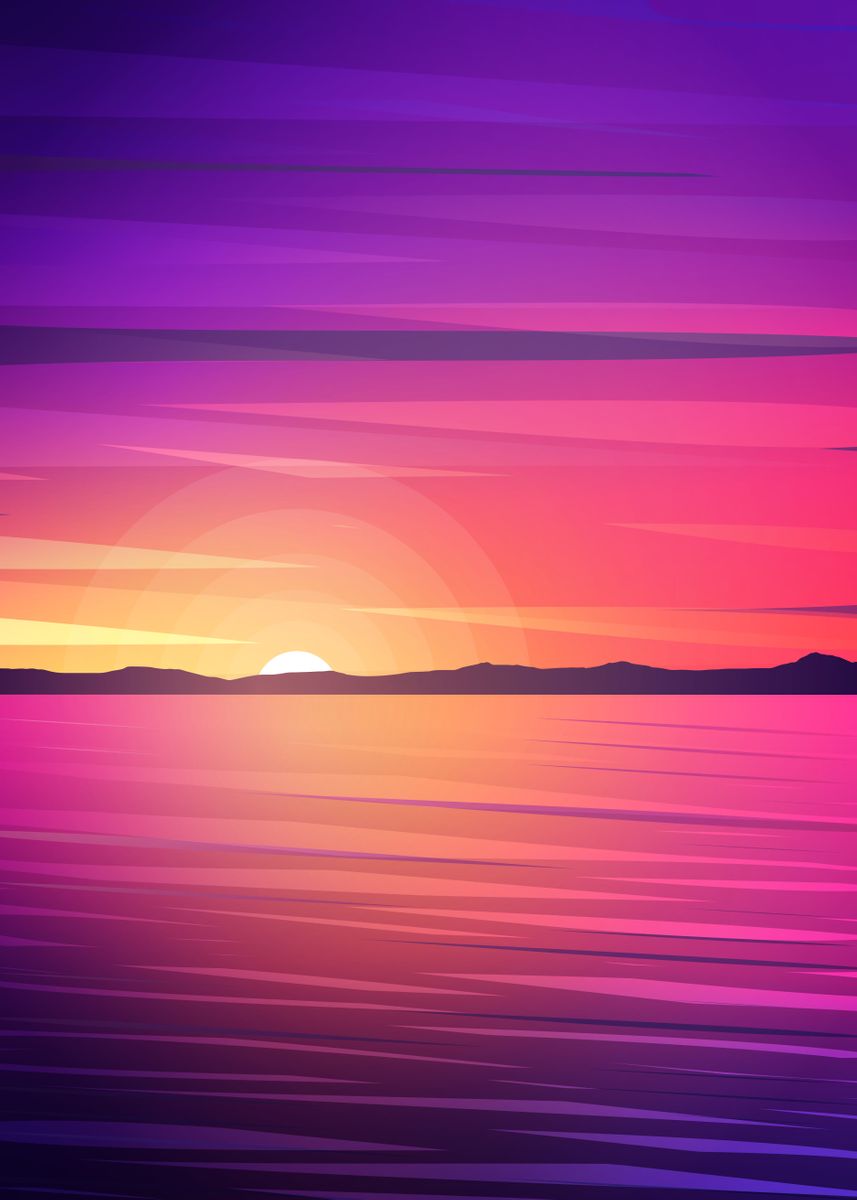 'Sunset Horizon' Poster by Ashley | Displate