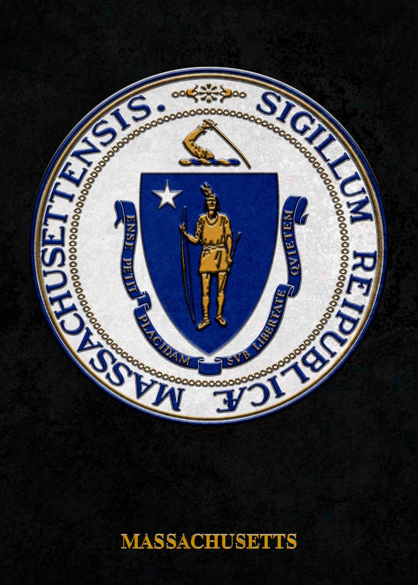 'Seal of Massachusetts' Poster, picture, metal print, paint by Ferit ...