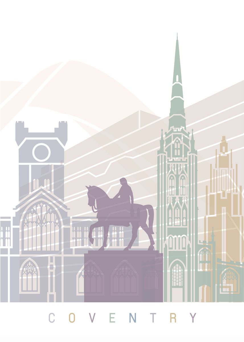 'coventry skyline' Poster, picture, metal print, paint by Cristina ...