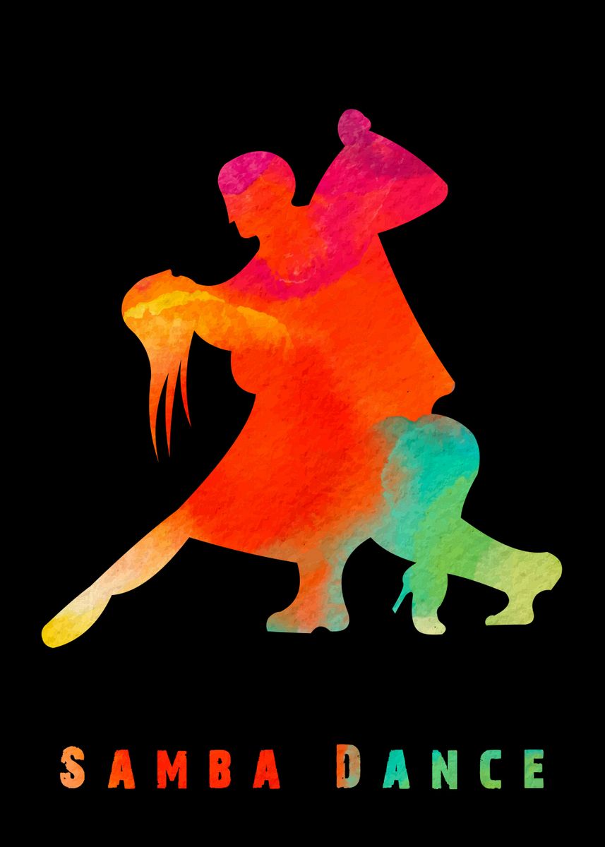 'Samba Dance Colorful' Poster, picture, metal print, paint by Anime ...