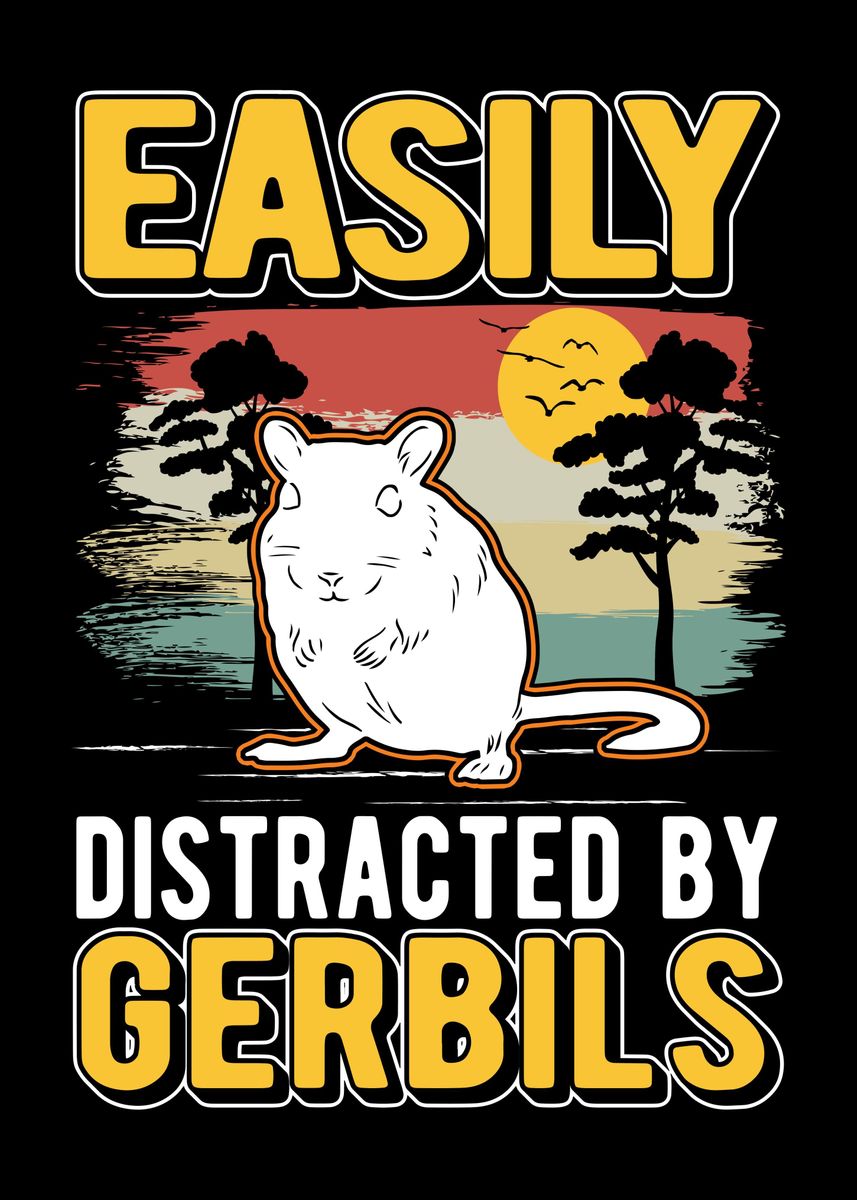 'Gerbil Gift Racing Rat' Poster, picture, metal print, paint by ...