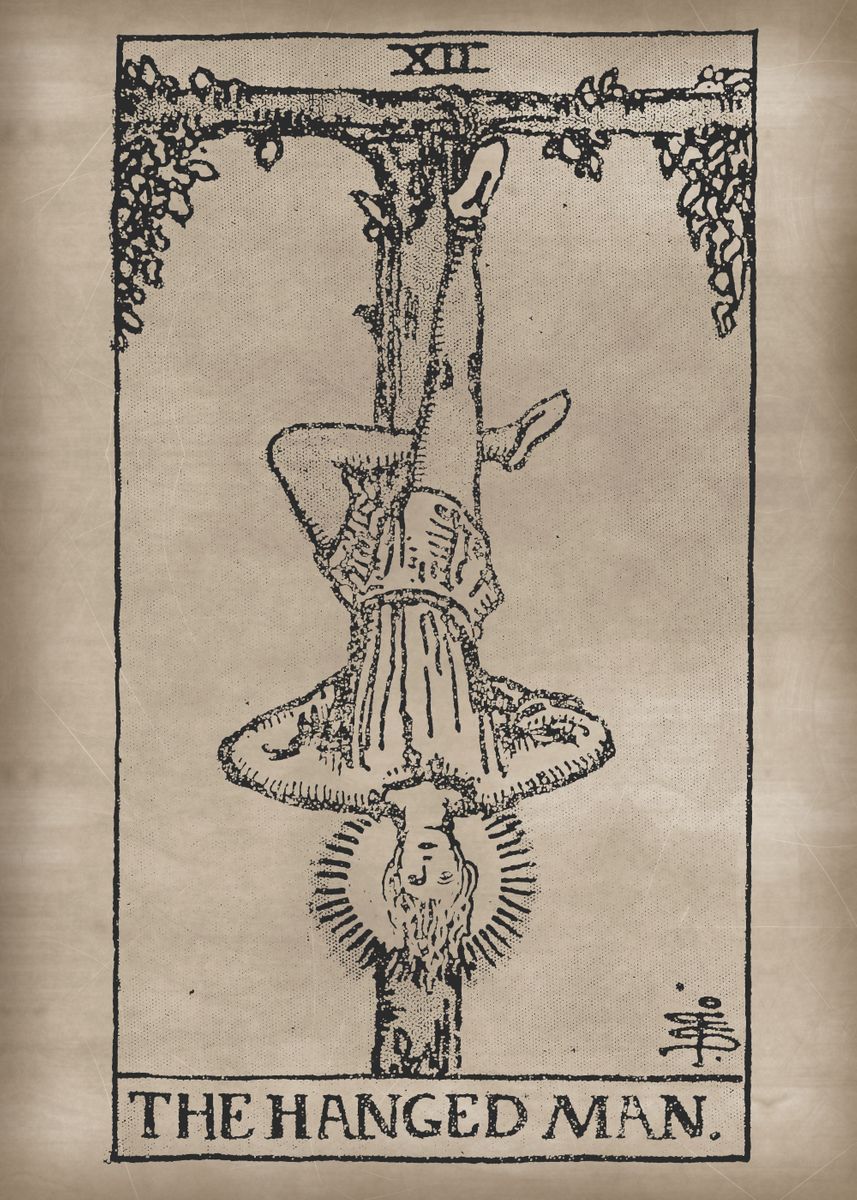 'The Hanged Man Tarot Card' Poster, picture, metal print, paint by ...