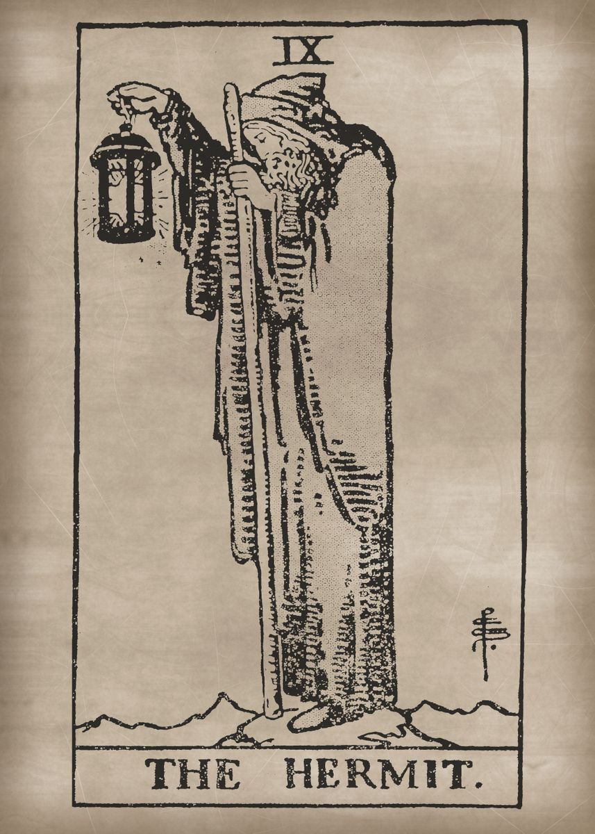 'The Hermit Tarot Card' Poster, picture, metal print, paint by XandYart ...