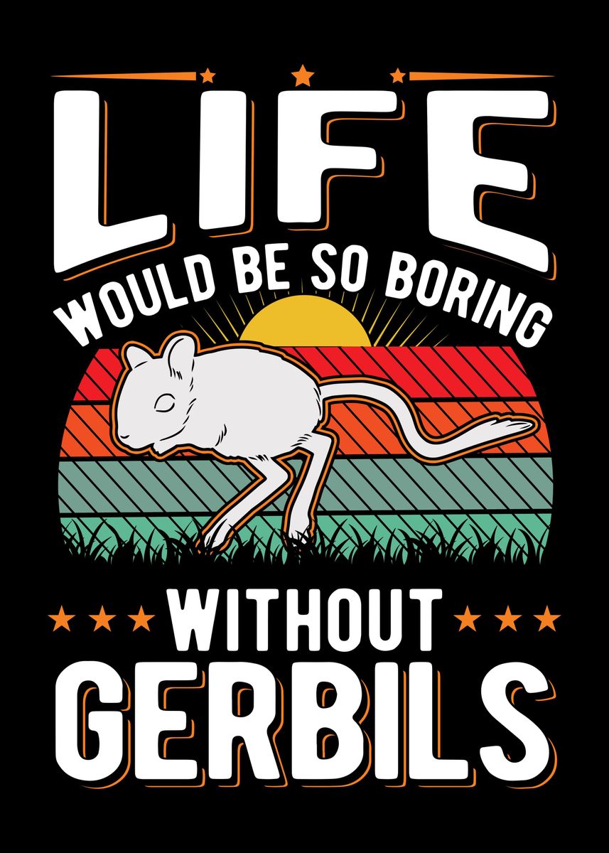 'Gerbil Gift Racing Rat' Poster, picture, metal print, paint by ...