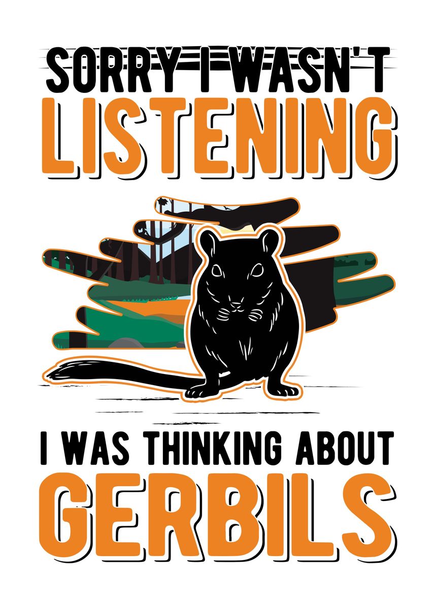 'Gerbil Racing Rat Gerbil' Poster, picture, metal print, paint by ...