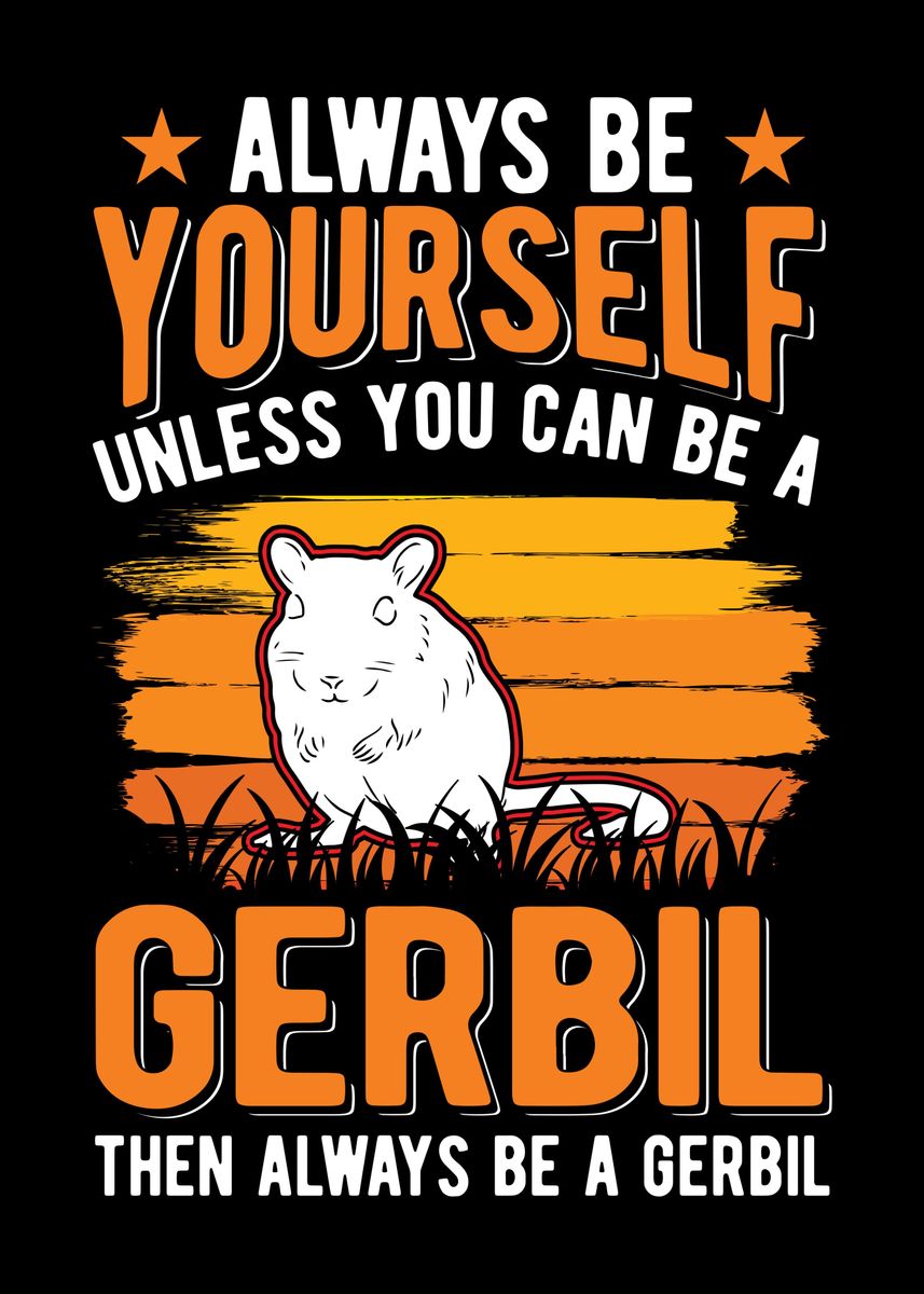 'Gerbil Gift Racing Rat' Poster, picture, metal print, paint by ...
