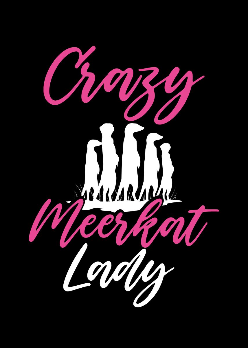 'Crazy meerkat lady' Poster, picture, metal print, paint by BeMi | Displate