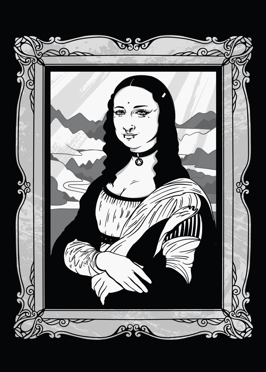 'Gothic mona lisa ' Poster, picture, metal print, paint by Simon Darren ...