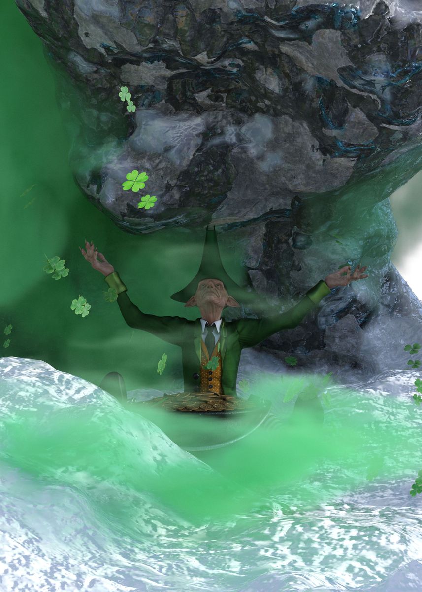 'Leprechaun Gold Magic' Poster, picture, metal print, paint by Bob ...