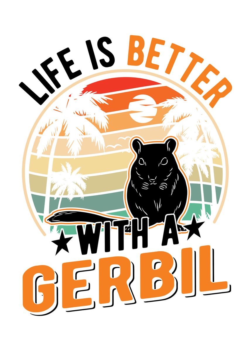 'Gerbil Racing Rat Gift' Poster, picture, metal print, paint by ...