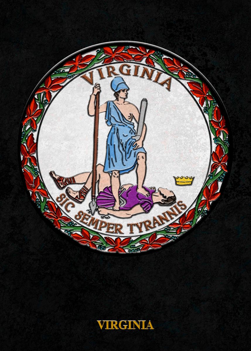 'Seal of Virginia' Poster, picture, metal print, paint by Ferit Kurt ...