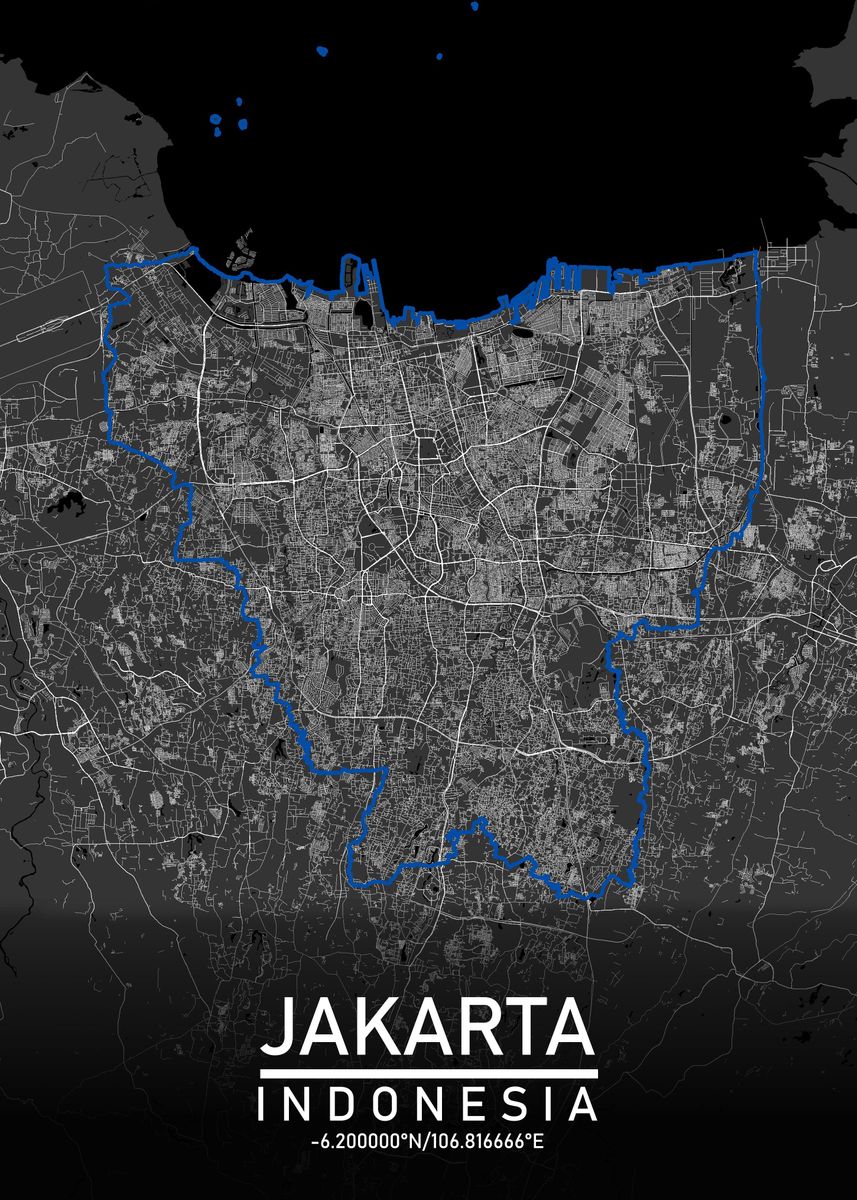 'Jakarta Map' Poster, picture, metal print, paint by Ahmad Adifin ...
