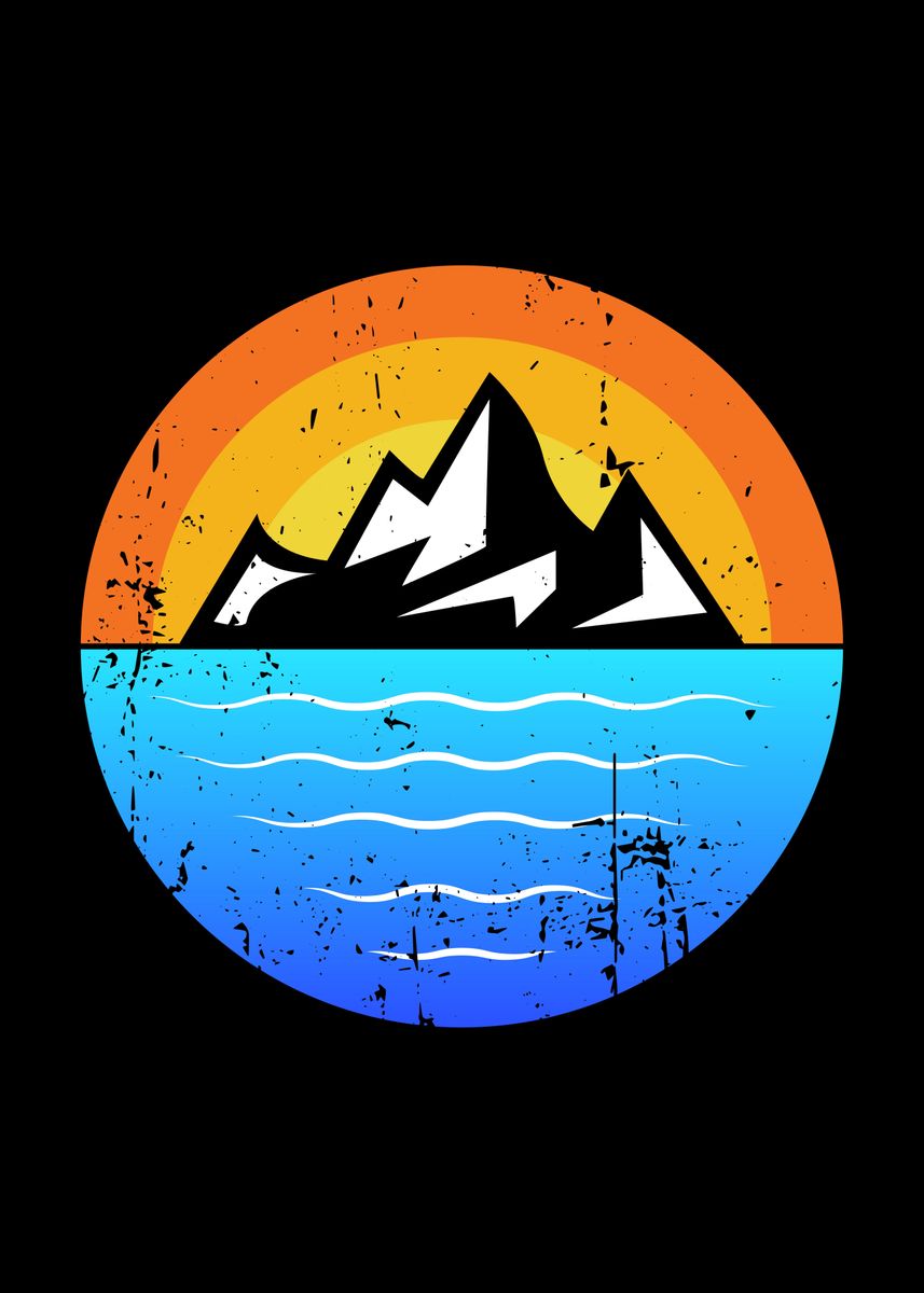 'Hiking mountain Sunset' Poster by Philip Anders | Displate