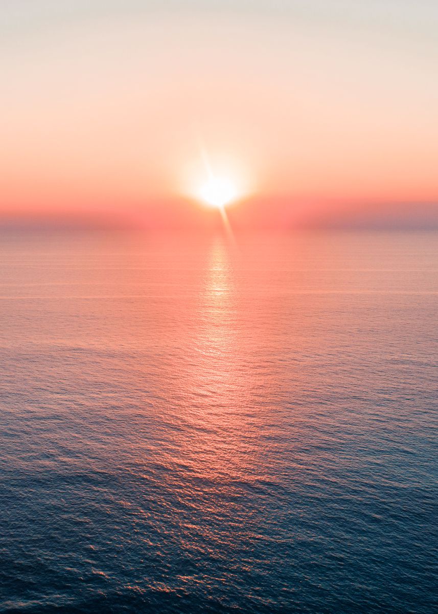 'Warm Sunset over the Ocean' Poster by Ryan | Displate