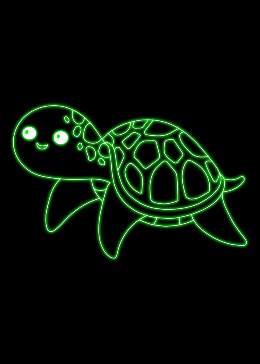 'turtle Cute Animal' Poster, picture, metal print, paint by Elain ...