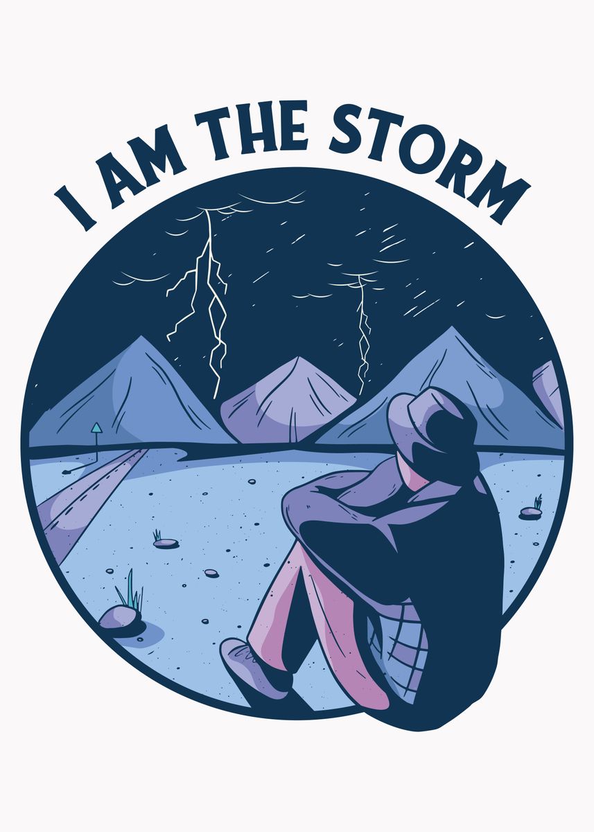 'Man in storm nature' Poster, picture, metal print, paint by Bombdesign ...