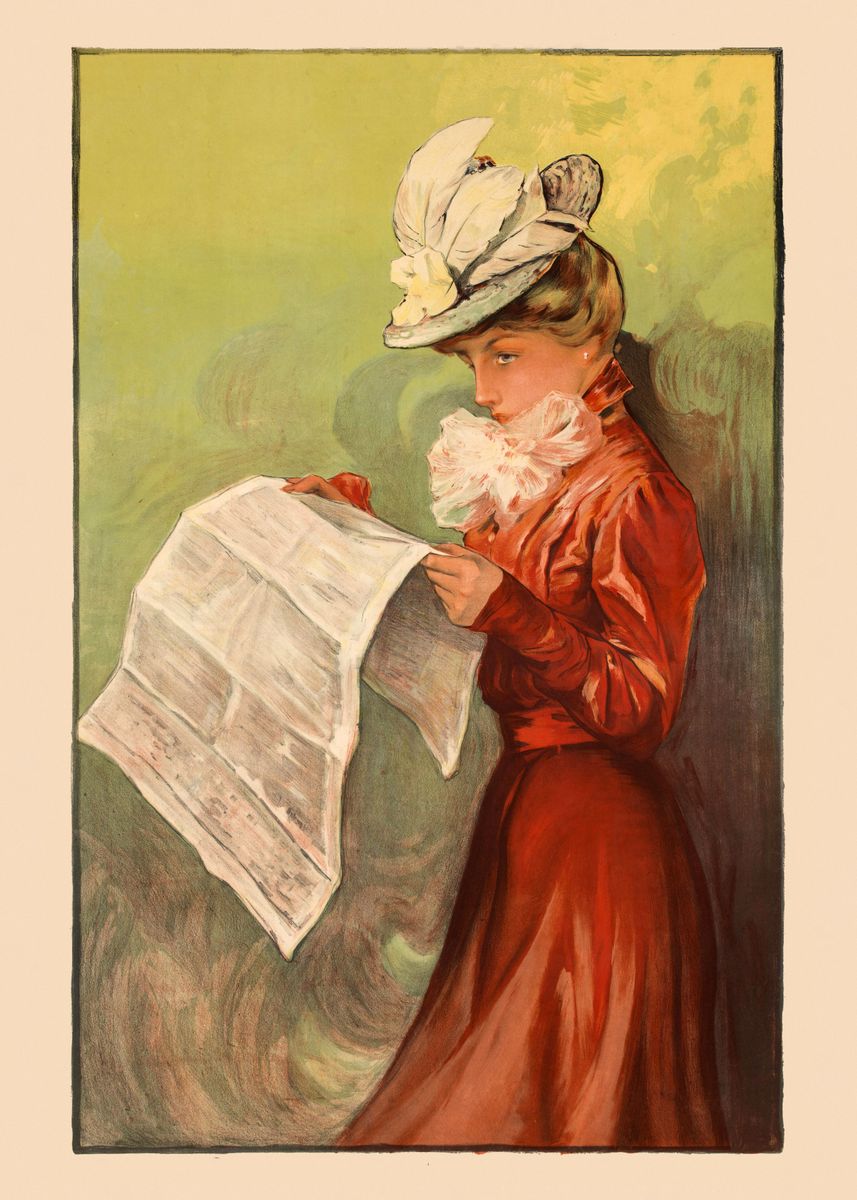 'Vintage Newspaper Poster' Poster, picture, metal print, paint by Happy ...