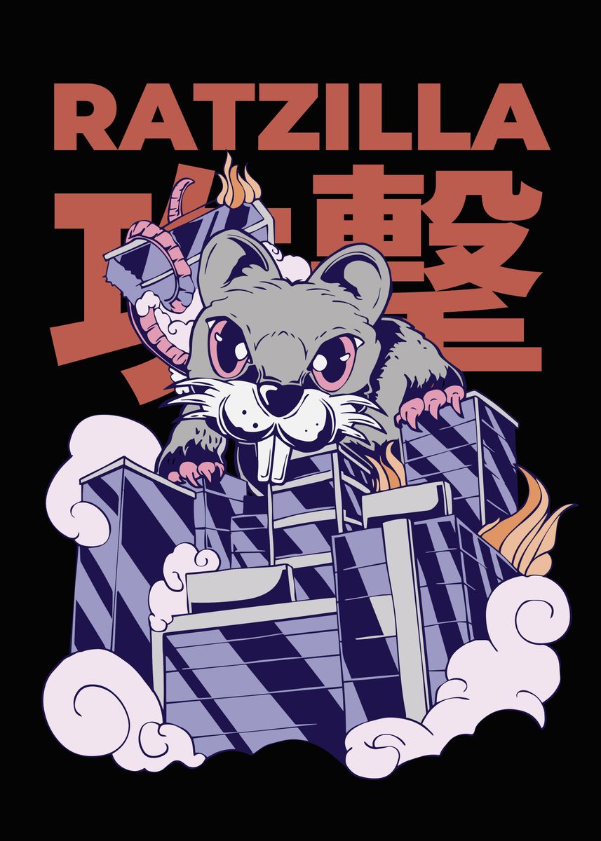 'Kaiju ratzilla monster ' Poster, picture, metal print, paint by Simon ...