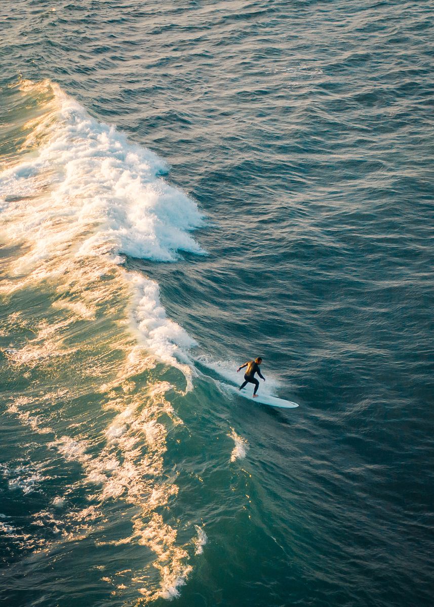 'Sunlight Surfer' Poster, picture, metal print, paint by Ryan | Displate