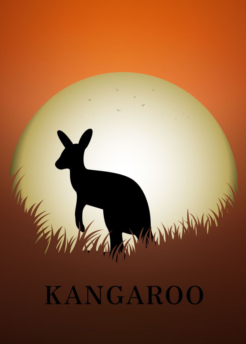 'Kangaroo Animal' Poster, picture, metal print, paint by Mona Lott ...
