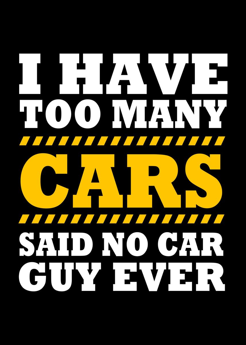 'I Have Too Many Cars' Poster, picture, metal print, paint by ...
