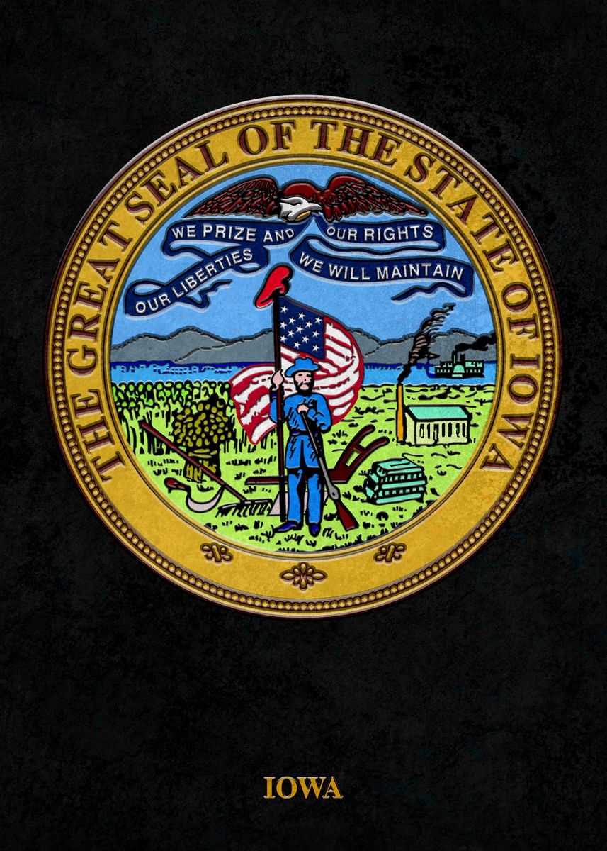 'Seal of Iowa' Poster by Ferit Kurt | Displate
