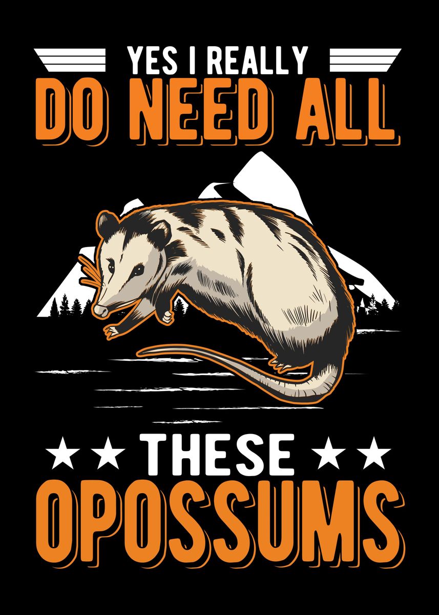 'Opossum Gift Possum' Poster, picture, metal print, paint by ...