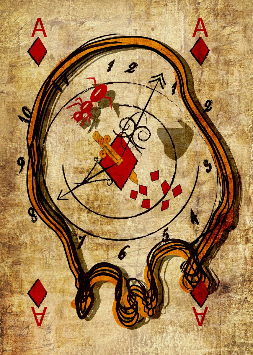 'Playing Card Ace' Poster, picture, metal print, paint by Cat Coconut ...