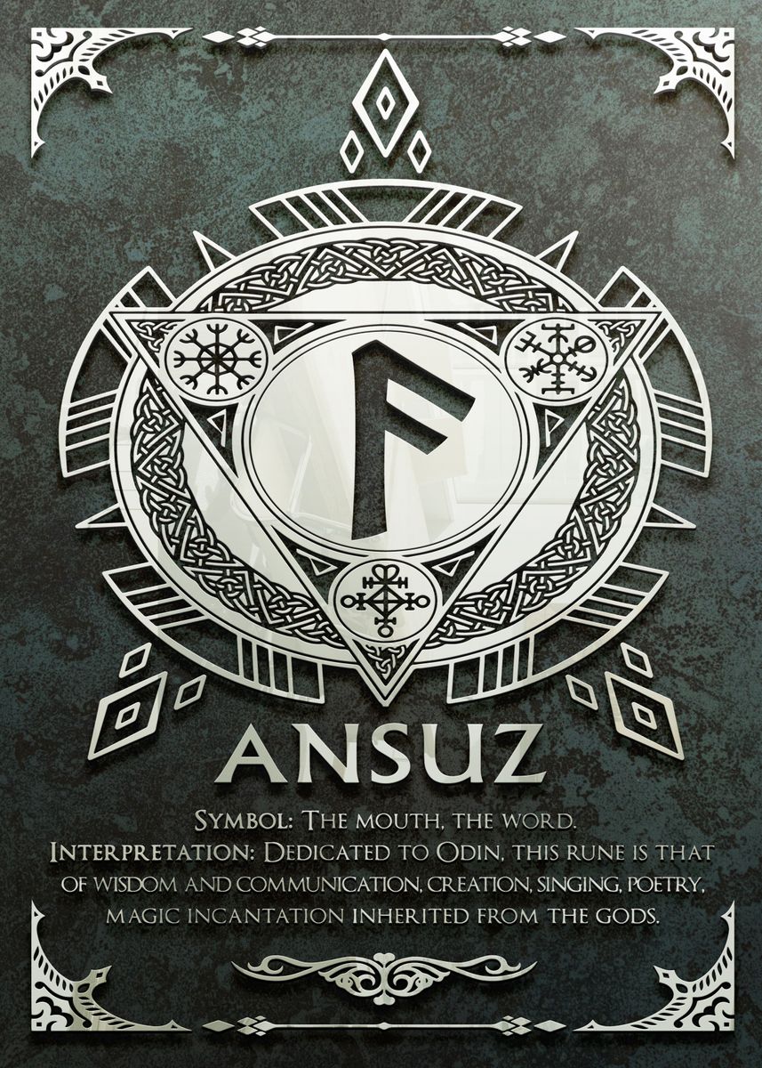 '03 ANSUZ The RUNES ORACLE' Poster, picture, metal print, paint by ...