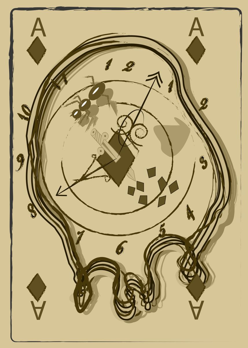 'Playing Card Ace' Poster, picture, metal print, paint by Cat Coconut ...