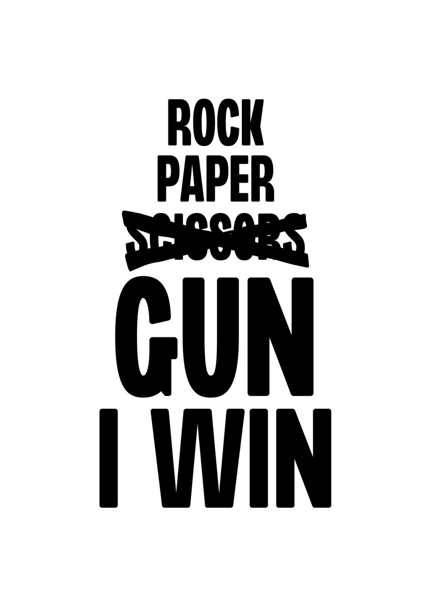 'Rock Paper Scissors Gun I' Poster, picture, metal print, paint by ...