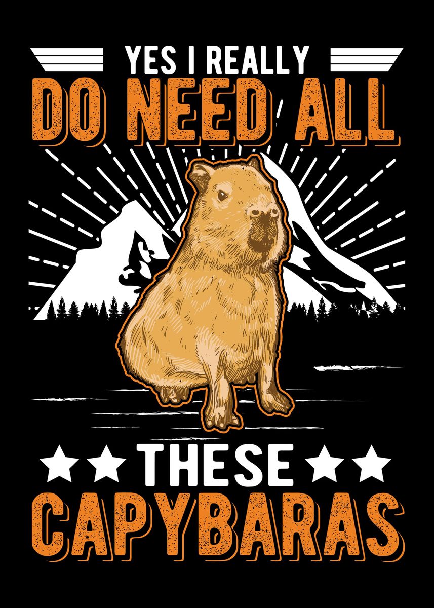 'Capybara Capibara' Poster, picture, metal print, paint by ...