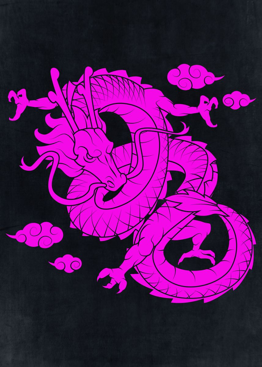 'Pink Dragon' Poster, picture, metal print, paint by John Marinakis ...