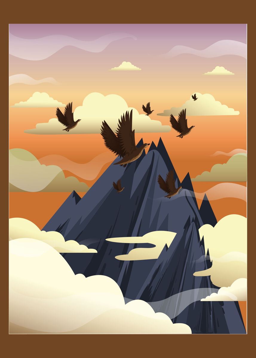 'Falcon Mountain Poster' Poster by Bombdesign | Displate