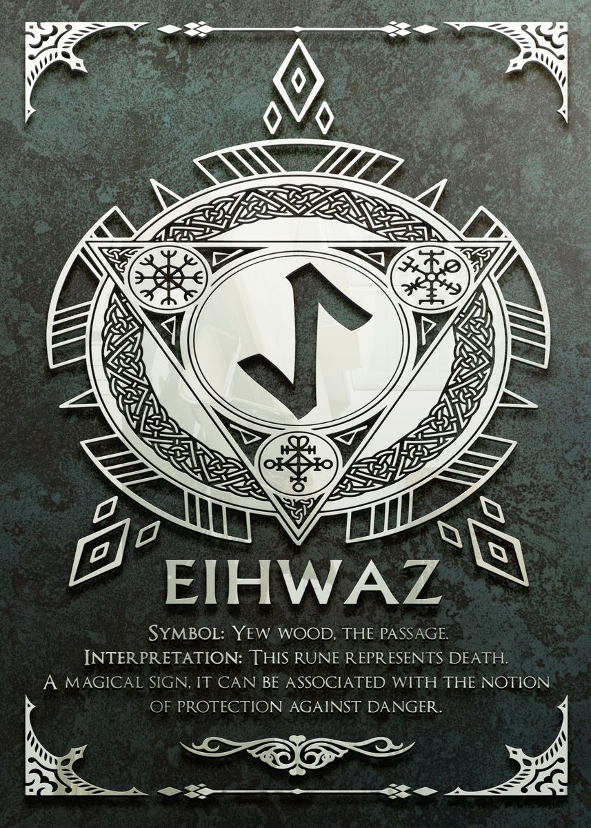 '13 EIHWAZ The RUNES ORACLE' Poster, picture, metal print, paint by ...