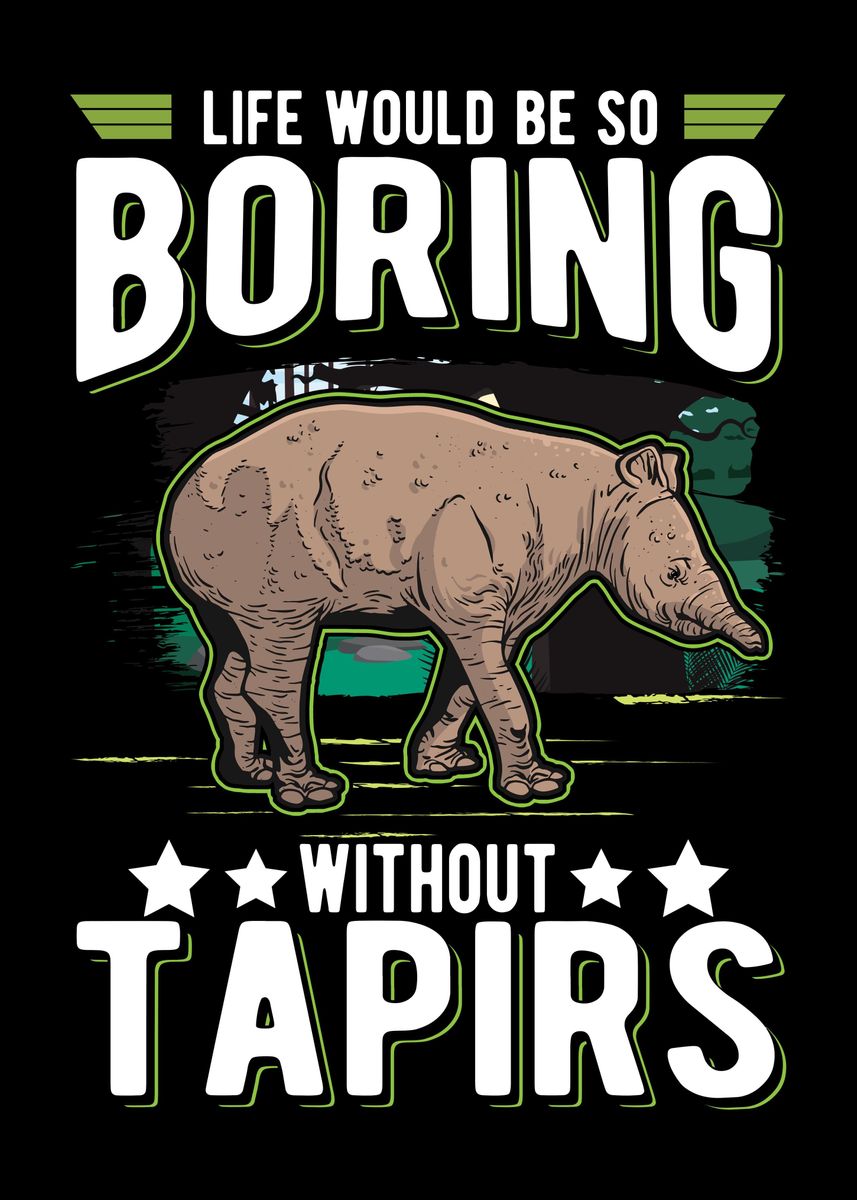 'Mountain Tapir Gift' Poster, picture, metal print, paint by ...