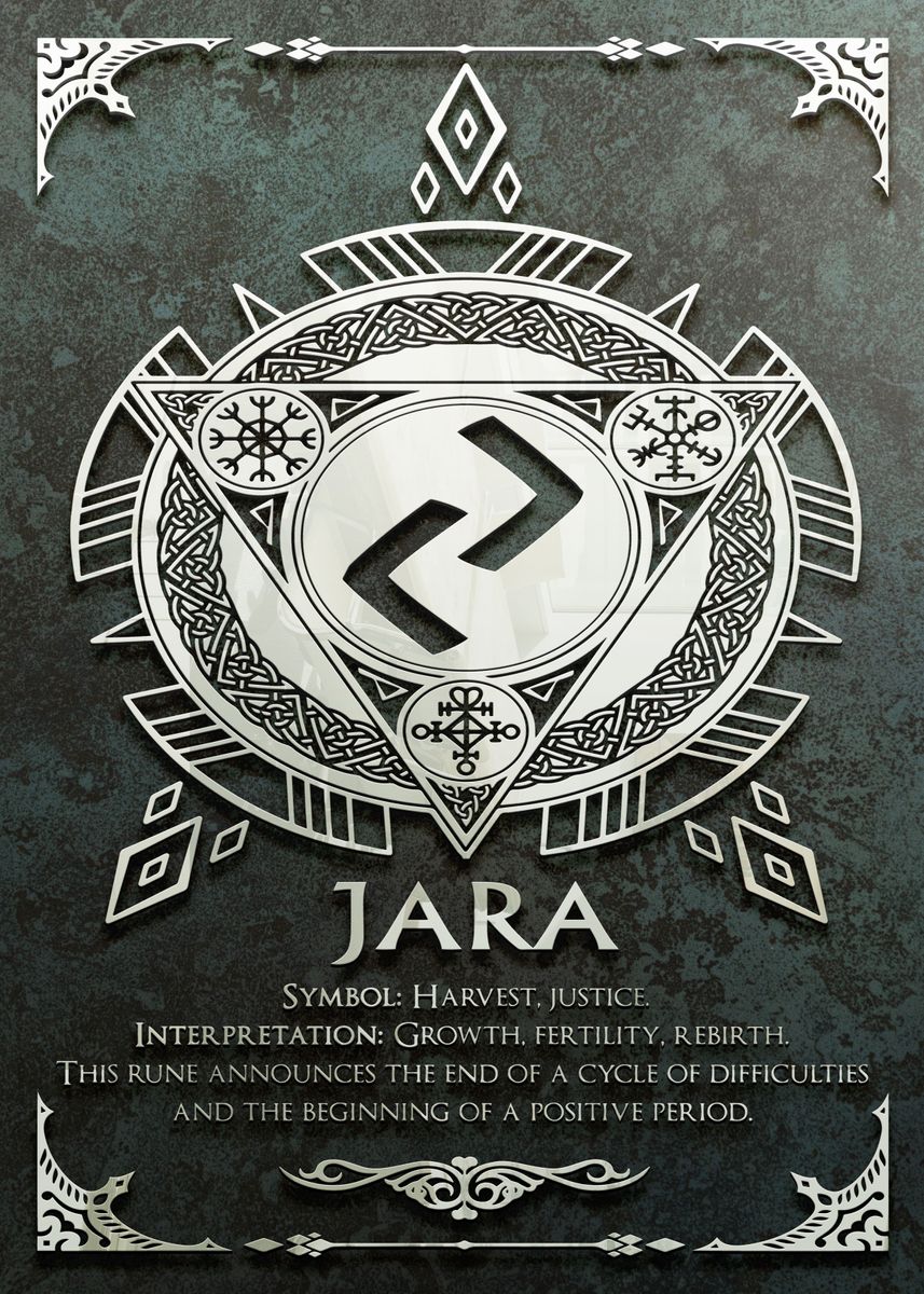 '12 JARA The RUNES ORACLE' Poster, picture, metal print, paint by ...