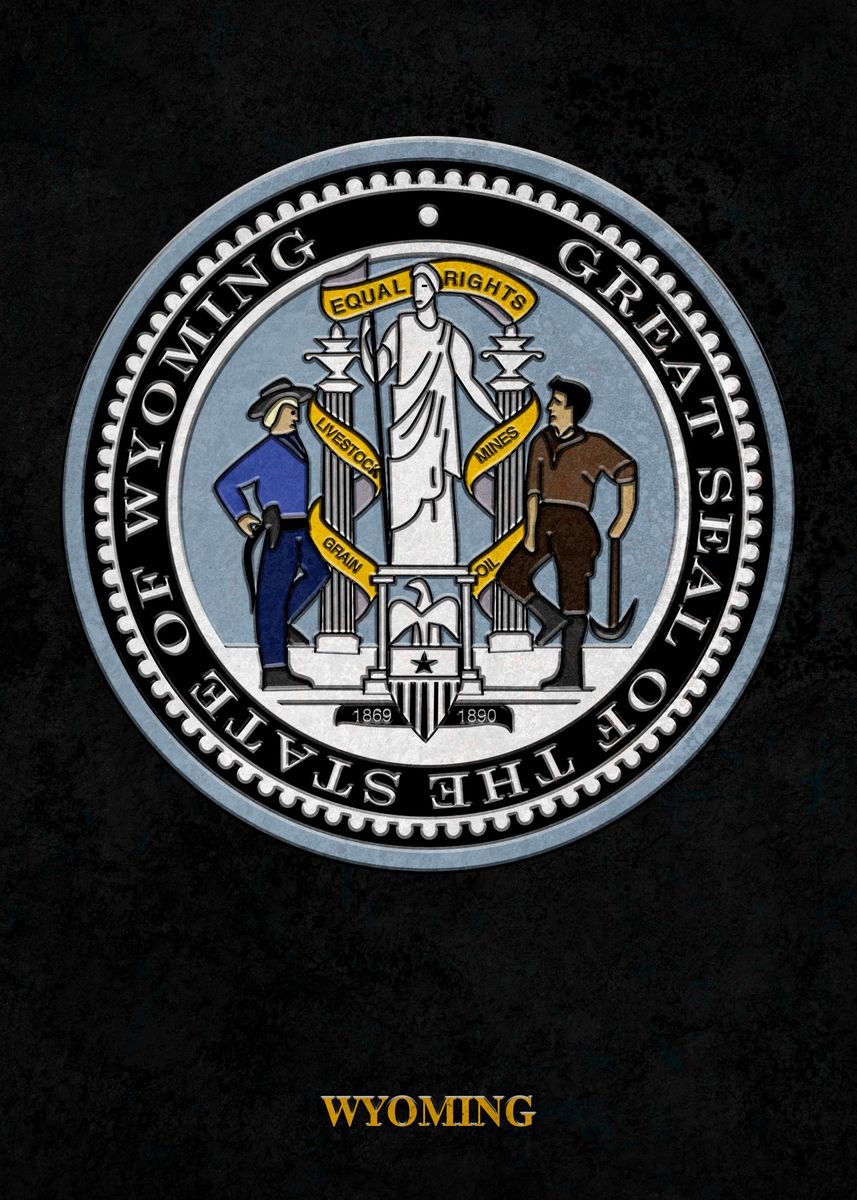 'Seal of Wyoming' Poster, picture, metal print, paint by Ferit Kurt ...