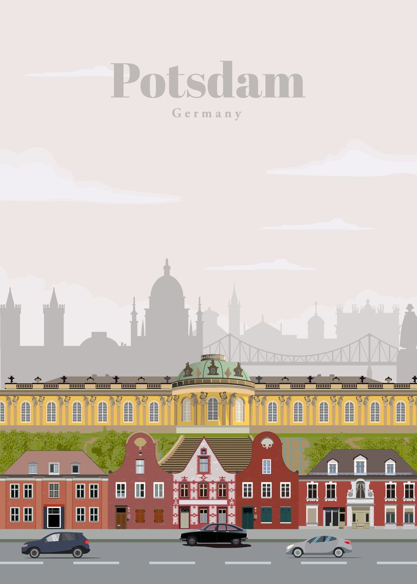 'Travel to Potsdam' Poster, picture, metal print, paint by Studio 324 ...