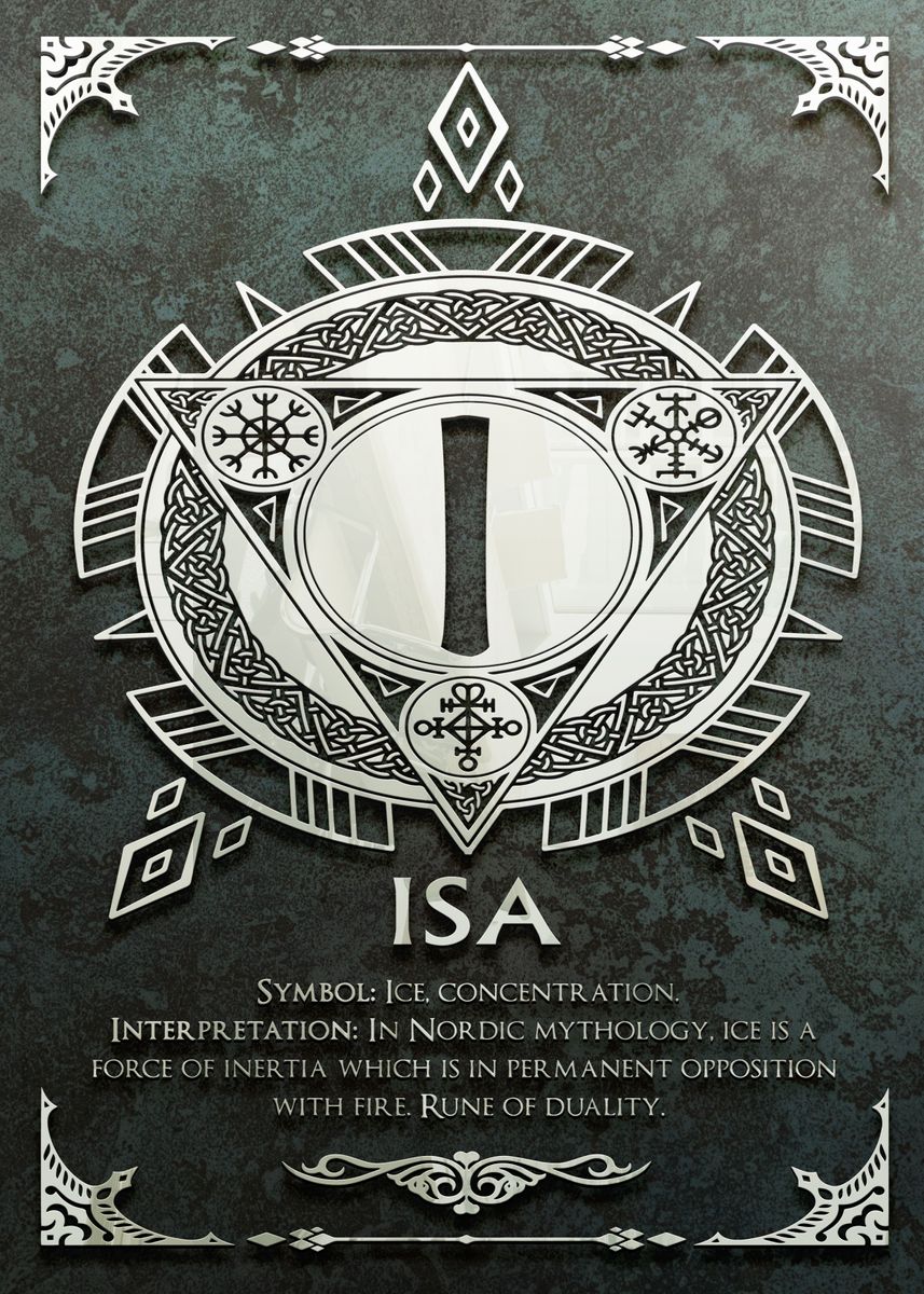 '11 ISA The RUNES ORACLE' Poster, picture, metal print, paint by ...