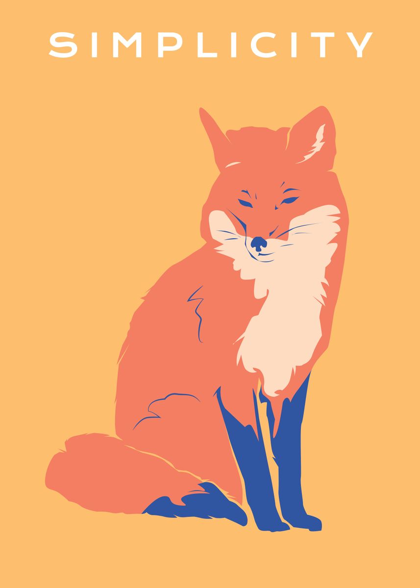 'Forest Fox animal text art' Poster, picture, metal print, paint by ...