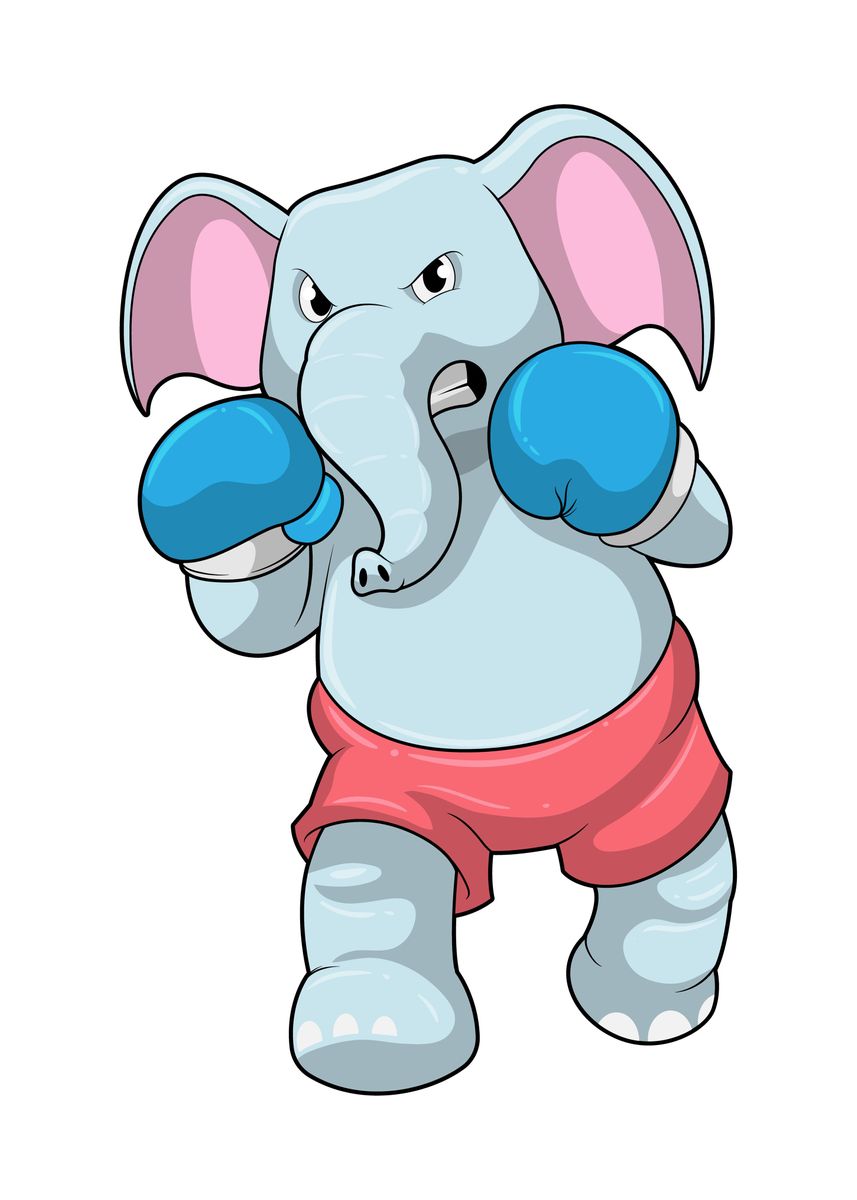 'Elephant Boxer Sports' Poster, picture, metal print, paint by Markus ...
