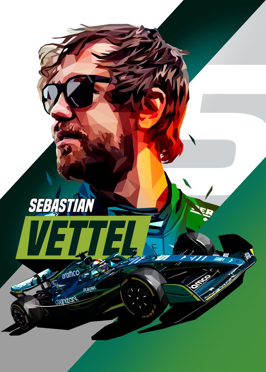 'Racing Vettel' Poster by pxlG | Displate